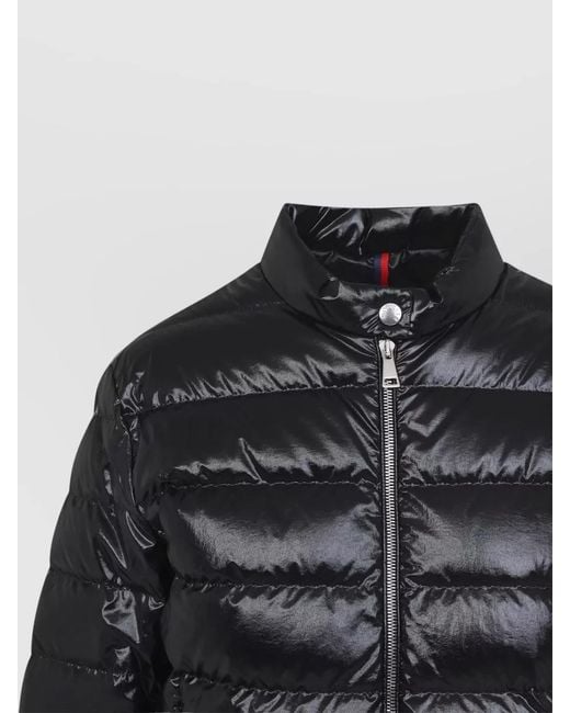 Moncler Papillon High Collar Puffer Quilted Jacket in Black | Lyst UK