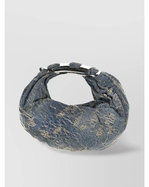 DIESEL 'Handle Top Distressed Denim Texture-Tone Hardware' in Gray | Lyst