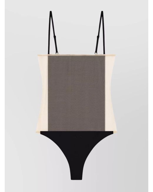 Courreges Illusion Swimsuit Tulle Panel in Black | Lyst UK