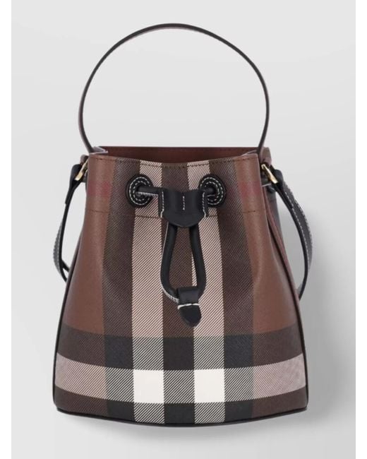 Burberry Check Mini Canvas Bucket Bag | Lyst