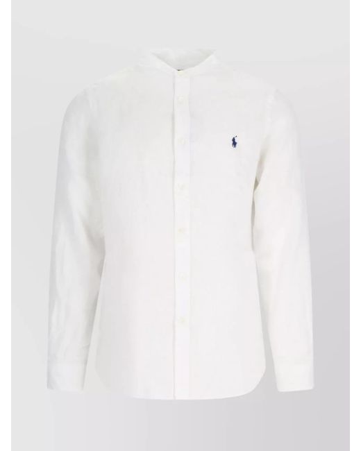 Polo Ralph Lauren Mandarin Collar Long Sleeves Shirt in White for Men ...