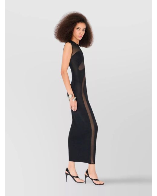 Alaïa Knit Bodycon Dress Sheer Panels in White | Lyst