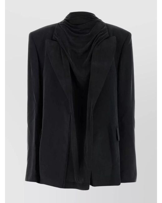 Y. Project Oversize Draped Blazer Structured Shoulders in Black | Lyst