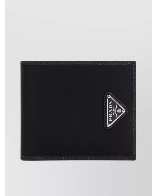 Prada Saffiano Leather Bi-Fold Wallet in Black for Men | Lyst