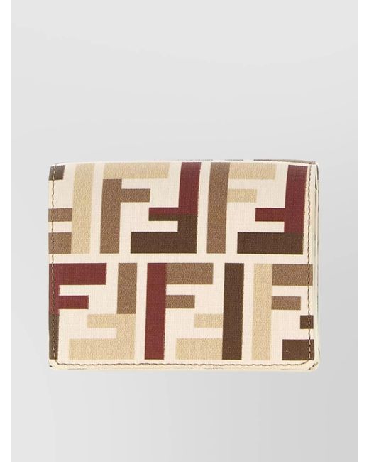 Fendi Trifold Mini Wallet With Tri-Fold Design in Natural | Lyst