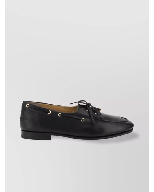 Bally Almond Toe Boat-Inspired Leather Loafers in Black for Men | Lyst