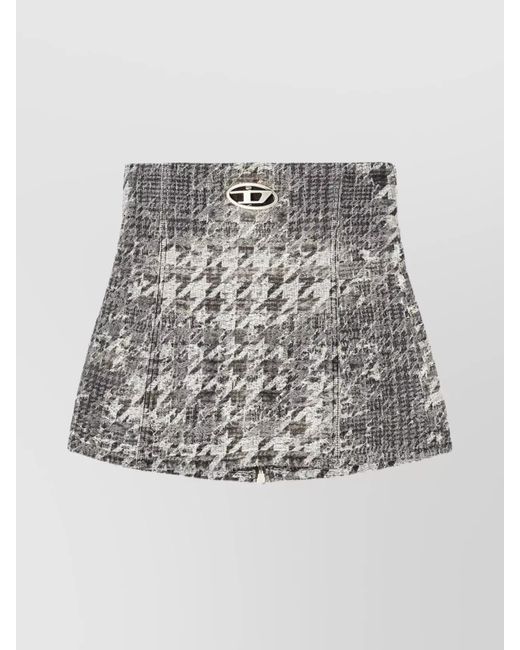 DIESEL Houndstooth Denim Corset Top in Gray | Lyst