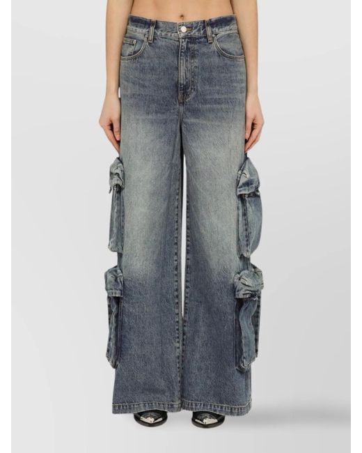 Amiri Baggy Cargo Jeans Wide-Leg Design in Blue | Lyst UK