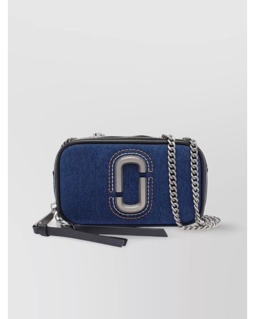 Marc Jacobs Denim Chain Snapshot Shoulder Bag in Blue | Lyst