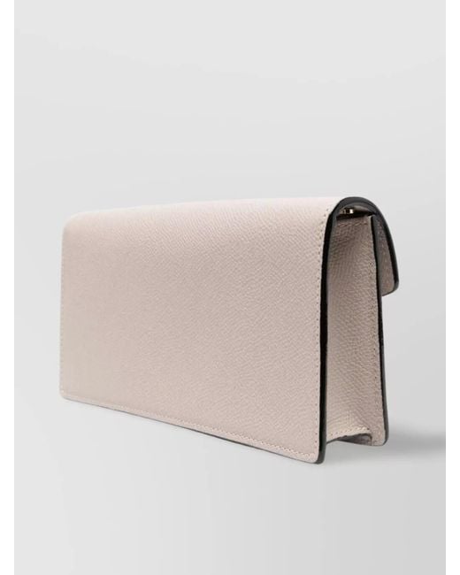 Valextra Chain Strap Envelope Shape Textured Finish in Natural | Lyst UK