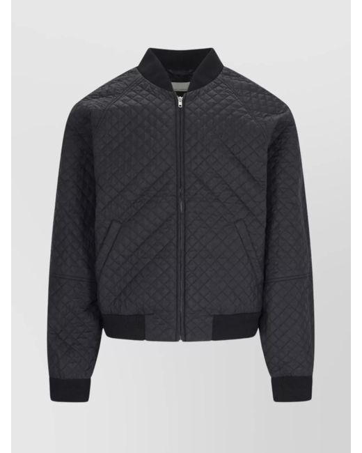 Random Identities Quilted Jacket With Ribbed Cuffs And Hem in Blue for ...