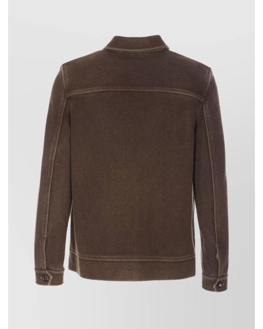 Circolo 1901 Long Sleeve Collared Jacket Pockets in Brown for Men | Lyst UK
