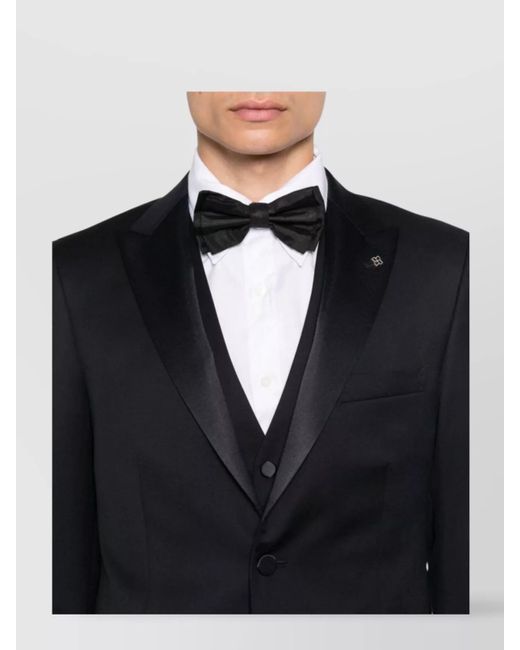 Tagliatore Smoking Suit Vest Satin Lapel in Blue for Men | Lyst UK