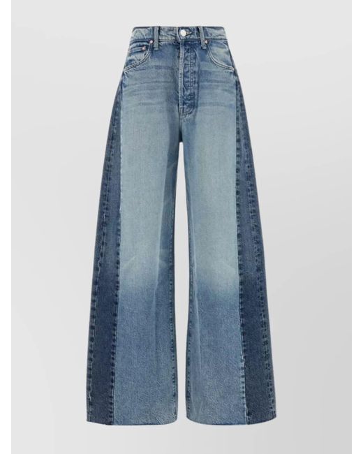 Mother Denim Two-Tone Wide-Leg Jeans in Blue | Lyst