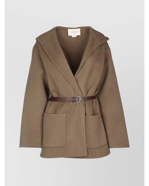 Jacob Cohen Short Coat With Belted Waist And Hood in Natural | Lyst UK