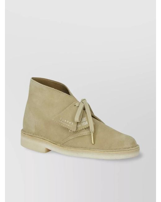 Clarks Lace-Up Desert Boot Loafers in Natural | Lyst