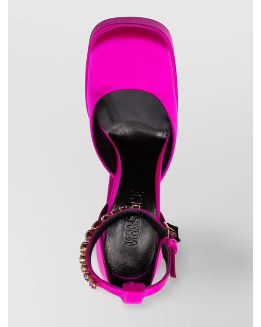 Versace Elevated Block Heel Pump in Pink | Lyst UK