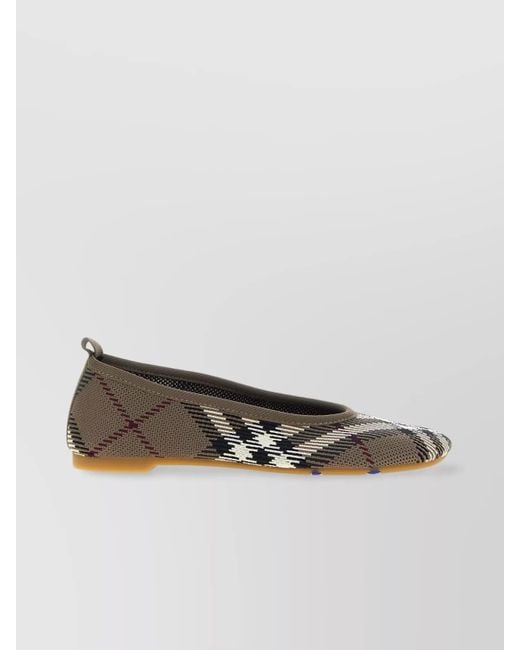 Burberry Elastic Trim Ballerina Shoes With Pull Tab | Lyst