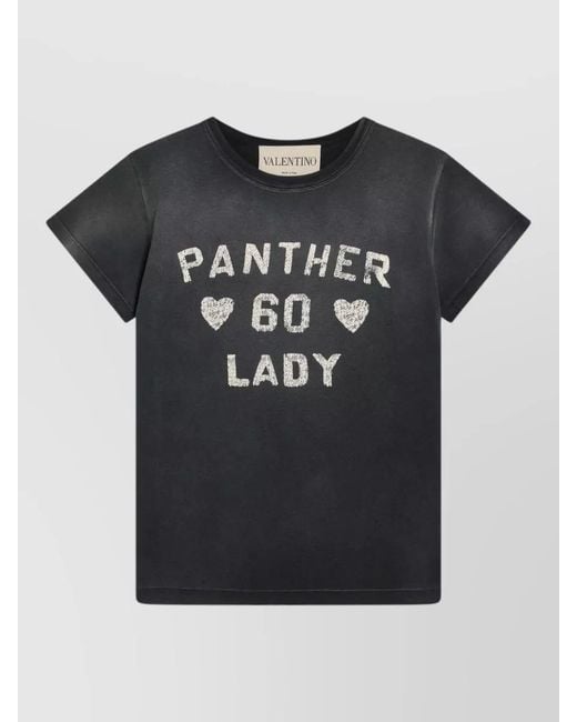 Valentino Garavani Panther Lady Crew Neck Graphic T-Shirt in Black ...