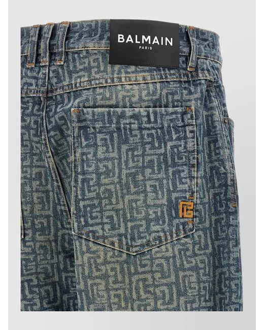 Balmain Monogram Straight-Leg Jeans in Blue for Men | Lyst UK