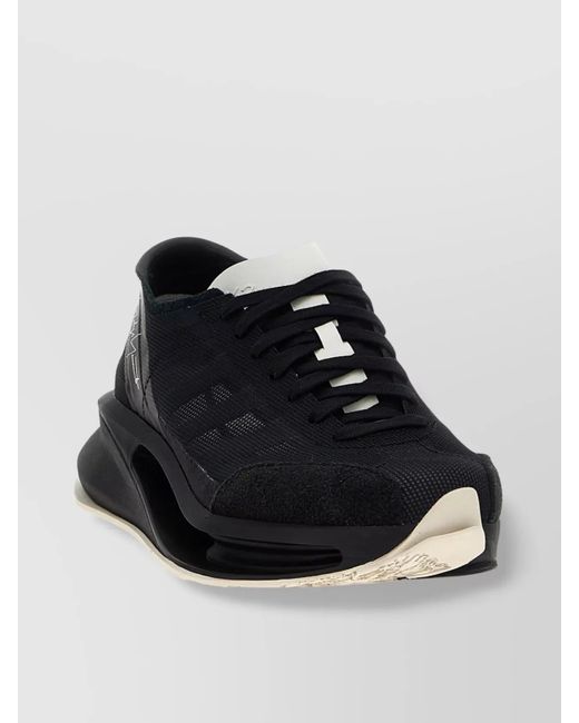 Y-3 'Mesh Upper Contrast Sole Sneakers' in Black | Lyst