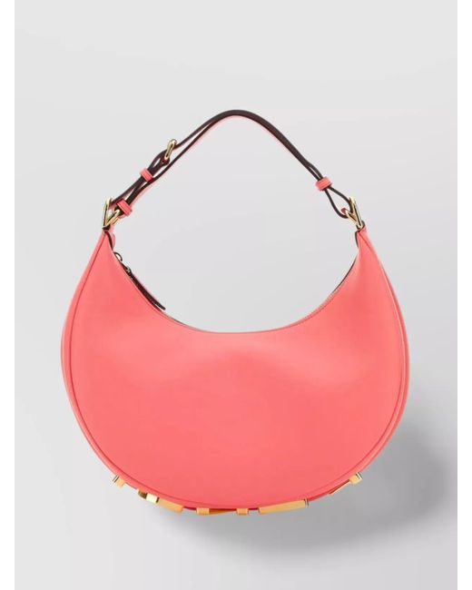 Fendi Curved Shape Small Leather Handbag in Pink | Lyst