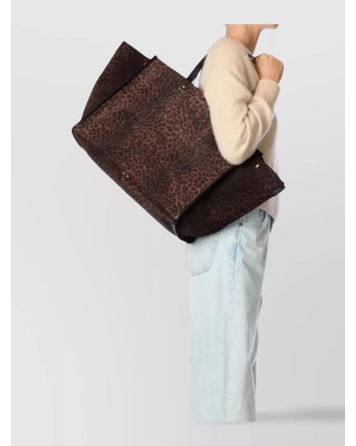 Jérôme Dreyfuss Animal Print Shoulder Bag With Dual Handles in Brown ...