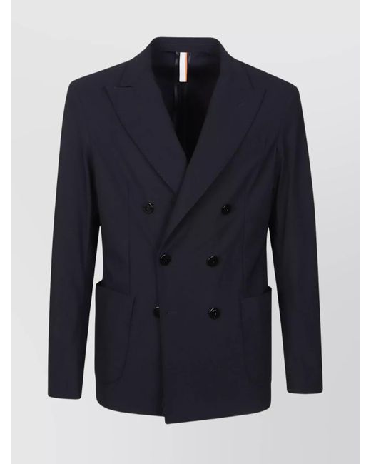 Pmds Double-Breasted Jacket With Back Vent Detail in Blue for Men | Lyst UK