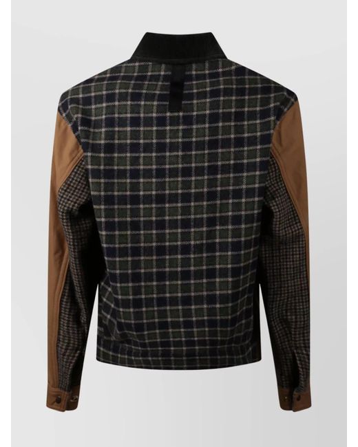 Junya Watanabe Cotton Wool Work Jacket With Contrast Collar in Brown ...