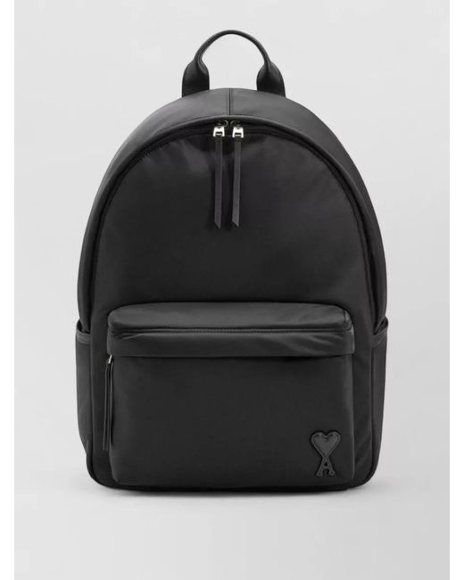 Ami Paris Nylon Backpack Top Handle Front Pocket in Black for Men | Lyst UK