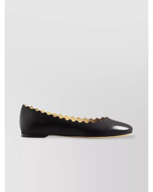 Chloé 10Mm Heel Pointed Toe Ballet Flats in Black | Lyst
