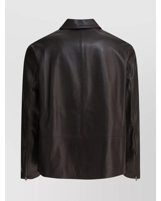 Vince Collared Long Sleeves Smooth Finish Jackets in Black for Men ...