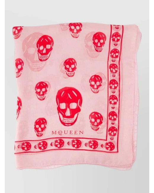 McQueen Skull Scarf in Red | Lyst UK
