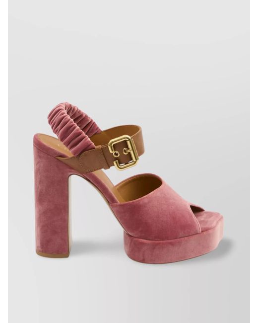 Chloé Aria Block Heel Sandals in Pink | Lyst UK