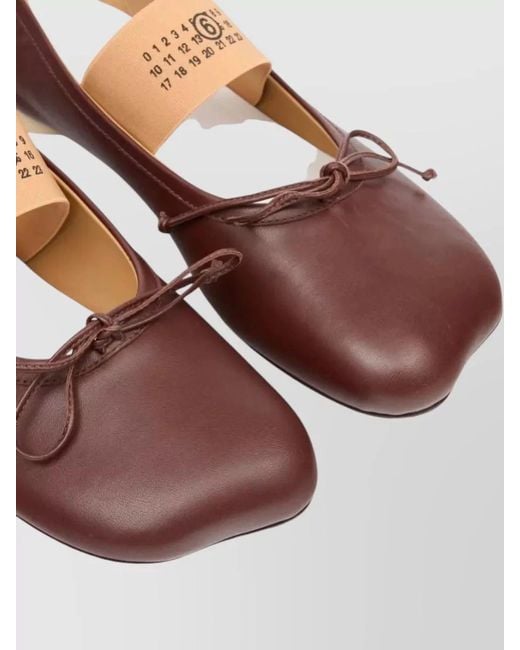 MM6 by Maison Margiela Leather Ballet Flats Anatomic Bow Detail in ...
