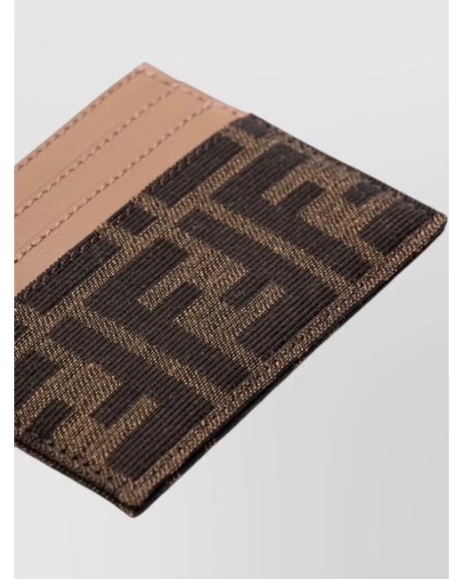 Fendi Baguette Ff Card Holder Compact Design in Brown | Lyst UK