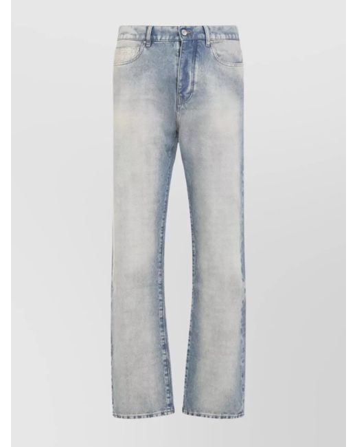 Amiri Quad Cuff Straight Jeans in Blue for Men | Lyst
