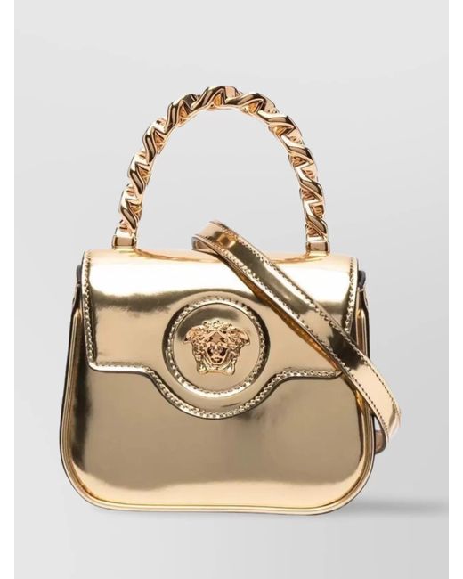 Versace Mini Bag En Cuir Verni Medusa in Natural | Lyst