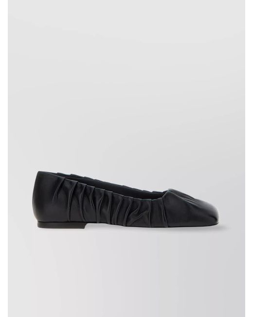 Balmain 'Eden' Ballet Flats With Ruched Square Toe | Lyst