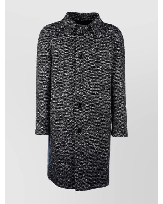 Celine Collared Textured Fabric Coat in Grey for Men | Lyst UK