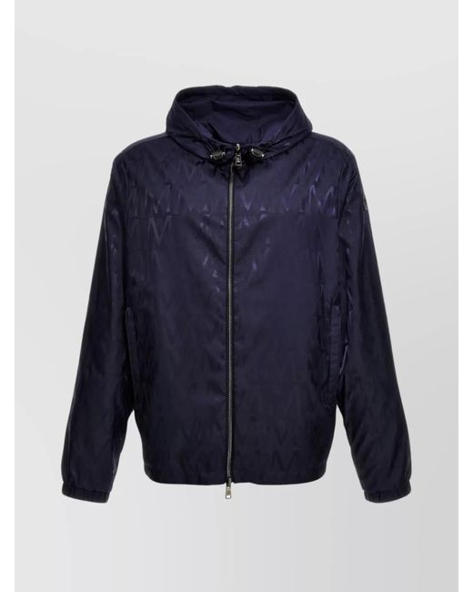 Moncler Reversible Jacket With Patterned Design And Hood in Blue for ...