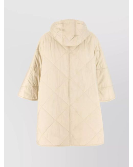 Brunello Cucinelli Padded Poncho With Contrast Collar And Hood in ...