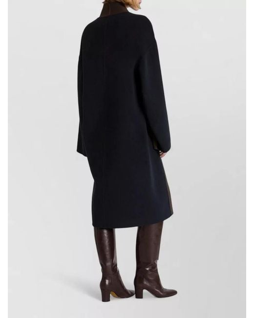 Alberta Ferretti Long Wrap Jacket Belted Waist Contrast Panels | Lyst UK