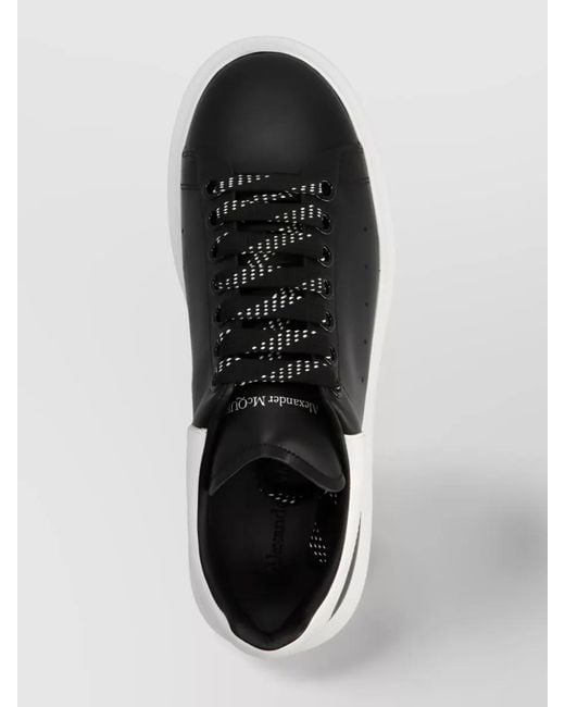 McQueen Oversized Perforated Leather Sneakers in Black for Men | Lyst UK