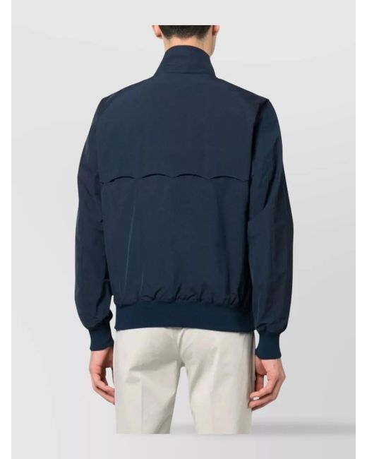 Baracuta High Collar Jacket With Ribbed Cuffs And Hem in Blue for Men ...