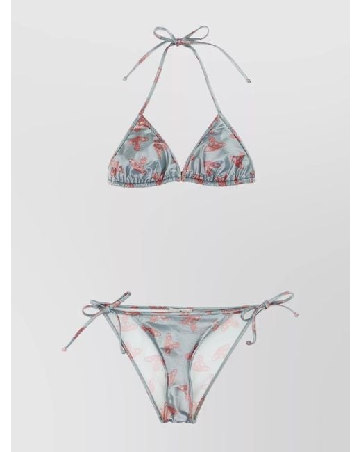 Vivienne Westwood Bikini Triangle Top Adjustable Straps in Gray | Lyst