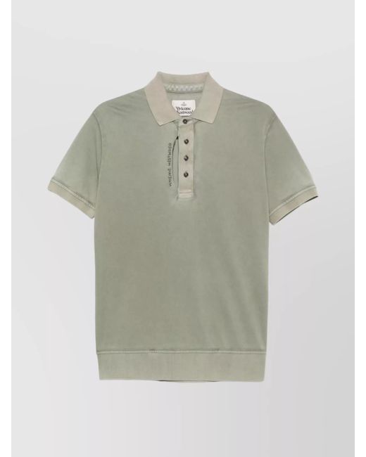 Vivienne Westwood Cut-Out Polo Ribbed Trim Shirt in Green for Men | Lyst
