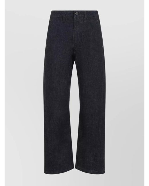 Lemaire Twisted High-Rise Wide-Leg Pants in Blue | Lyst