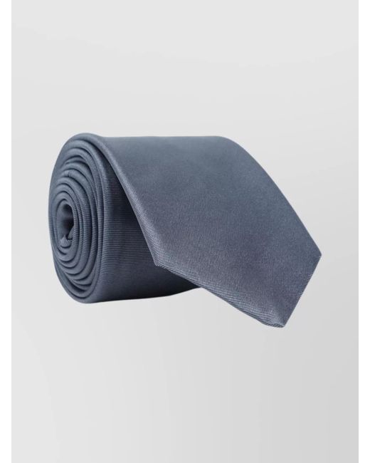 Giorgio Armani Rolled Silk Tie Smooth Texture in Blue for Men | Lyst UK