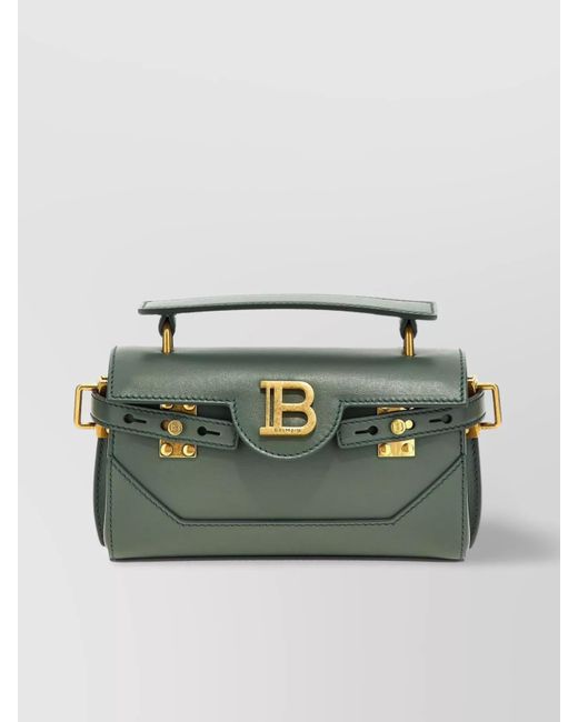 Balmain Top Handle Shoulder Bag With-Tone Hardware in Green | Lyst